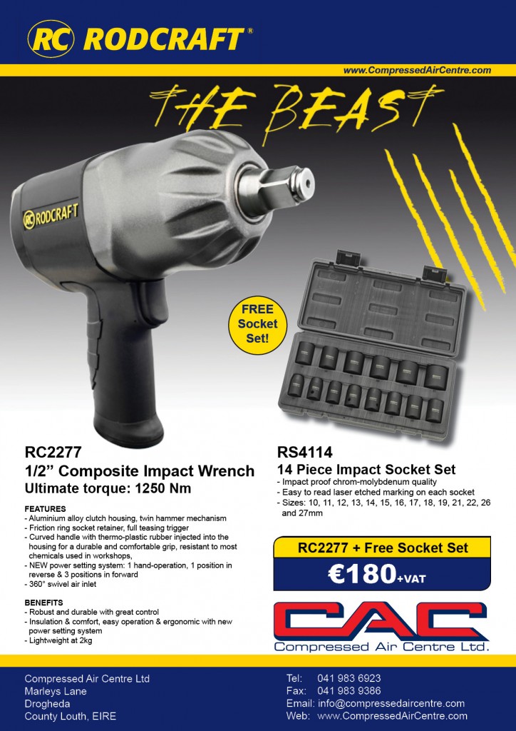 RODCRAFT 1/2" Impact Wrench "The Beast"1250 Torque - Dublin, Ireland ...